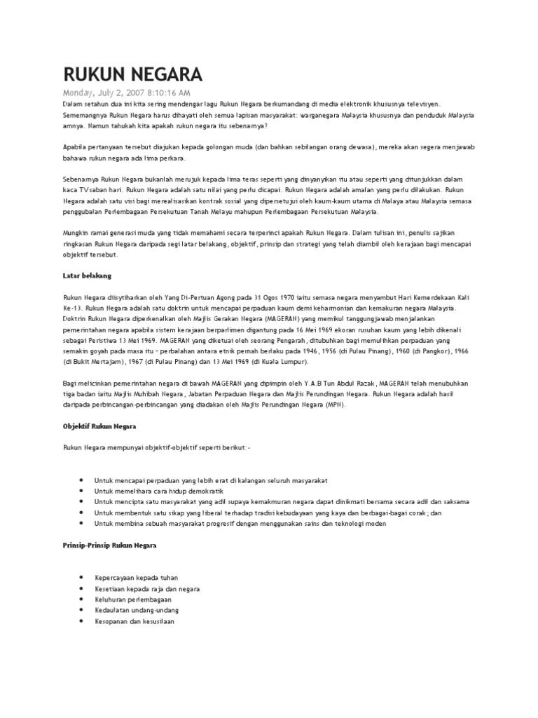 RUKUN NEGARA - Penuh Detail Lengkap | PDF