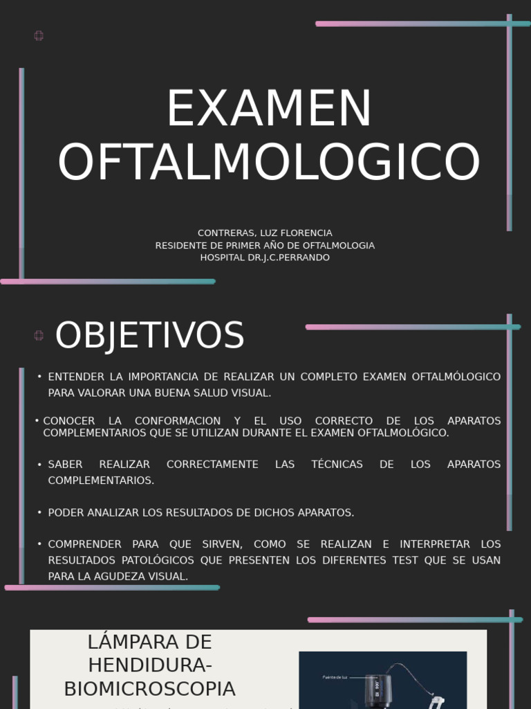 EXAMEN_OFTALMOLOGICO[1] | PDF | Ojo humano | Visión