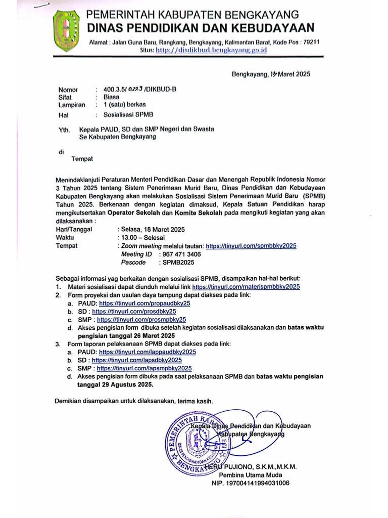 Sosialisasi SPMB 2025 | PDF