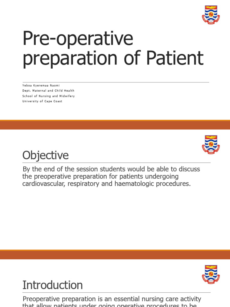 Pre-Operative Preparation of Patient | PDF | Surgery | Anesthesia