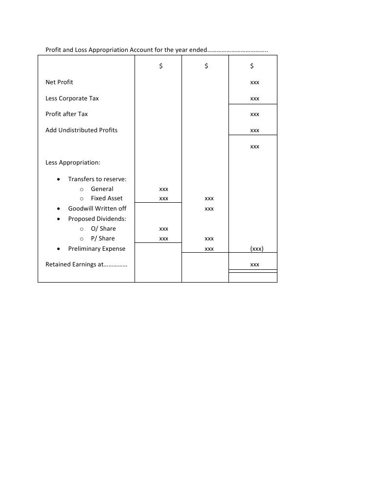 Company Appropriation Account | PDF
