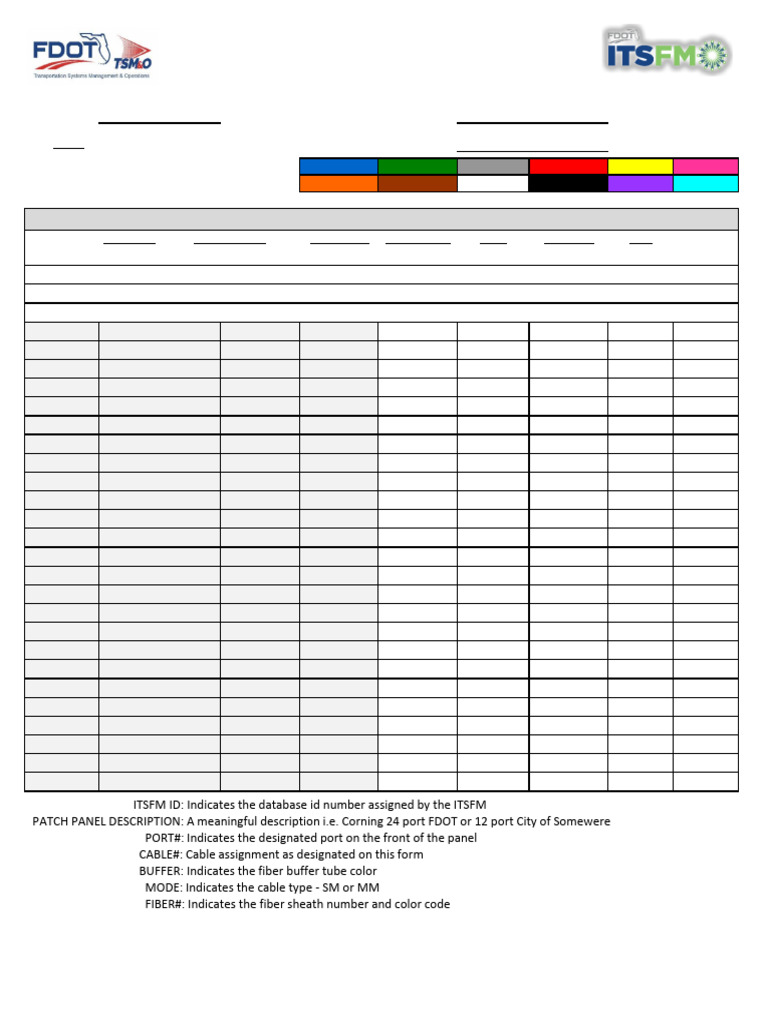 Fiber Optic Patch Panel Connectivity Form | PDF