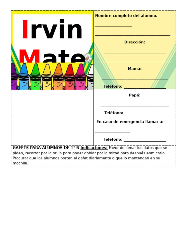 Formato de Gafet | PDF