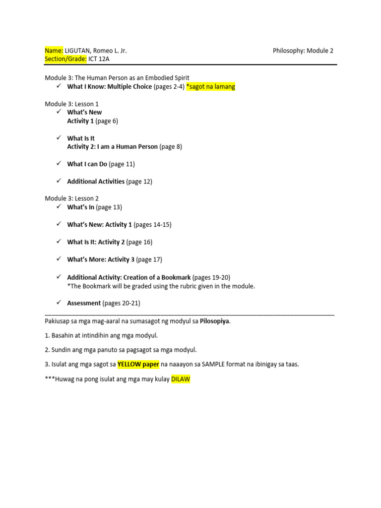 Panuto Philo Module3 | PDF