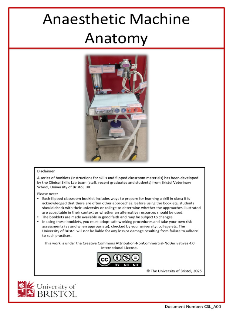 Anatomy of the Anaesthetic Machine | PDF | Nitrous Oxide | Mechanical ...