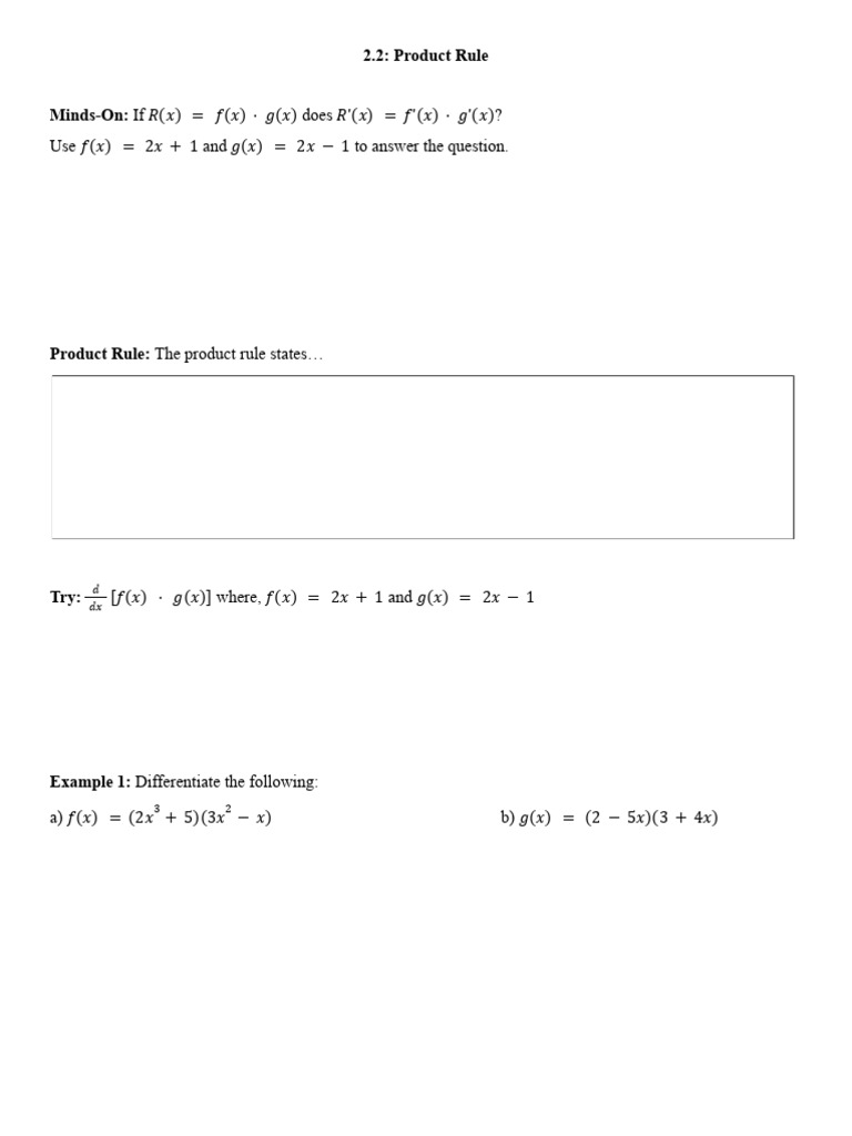 2.2 - Product Rule | PDF