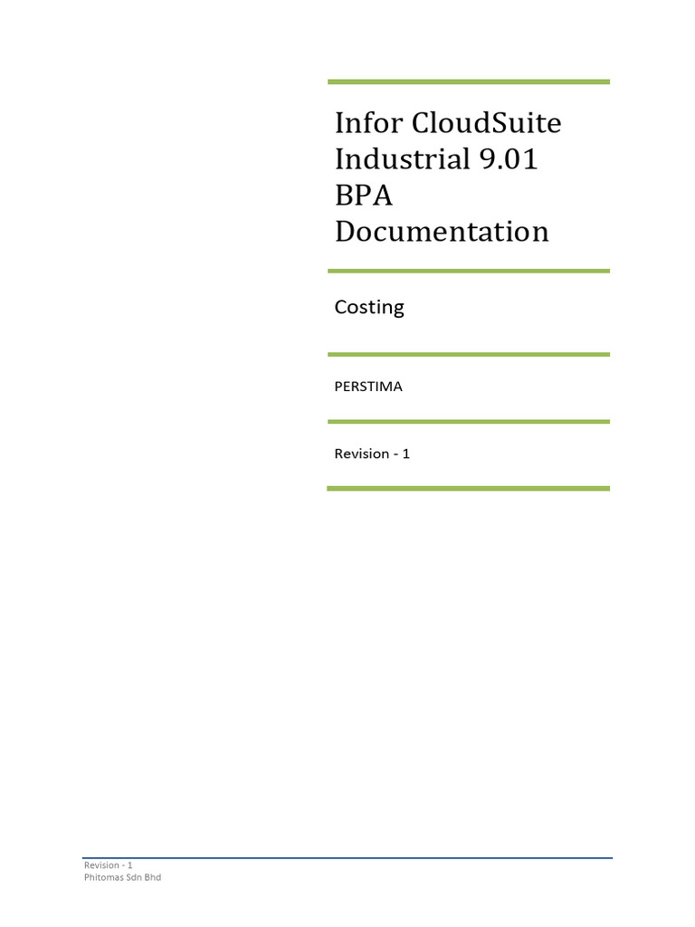 Perstima BPA Documentation - Costing (R1) | PDF | Accounts Payable ...