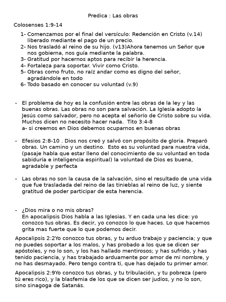 Obras en Cristo: Fe y Acción | PDF | Cristo (título) | Salvación