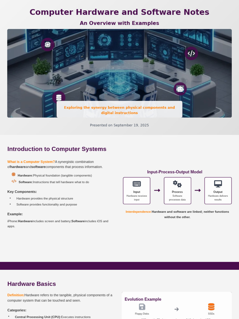 Computer Hardware and Software Notes | PDF | Computer Data Storage ...