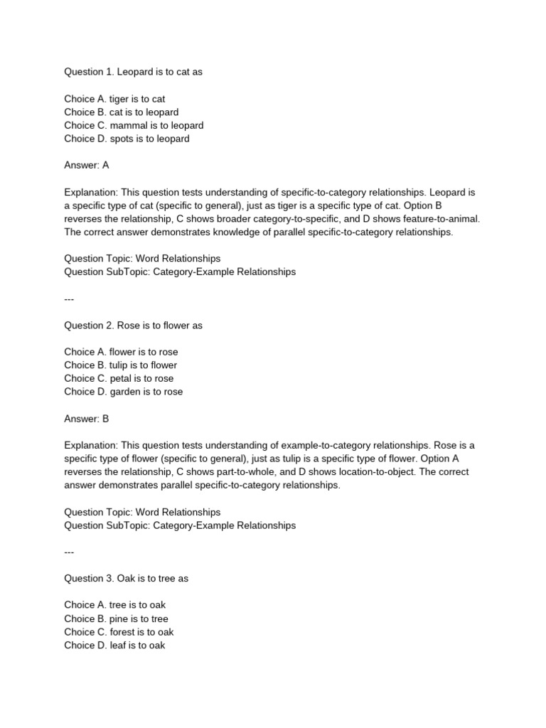 Word Relationships6 Category-Example Relationships | PDF | Euro ...