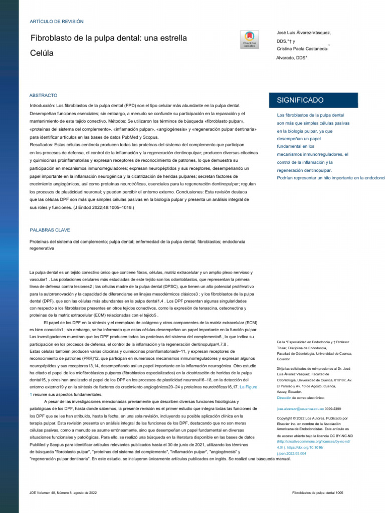 Dental Pulp Fibroblast A Star Cell - 2022 | PDF | Macrófago | Inflamación
