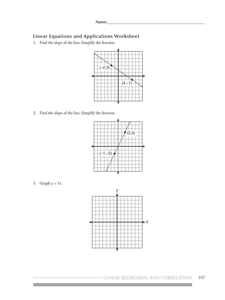 Linear Equations Applications Worksheet | PDF | Applied Mathematics