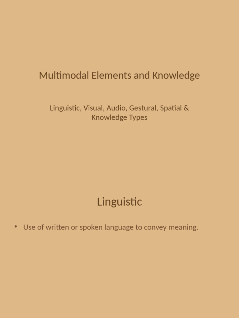 Multimodal Elements Brown | PDF