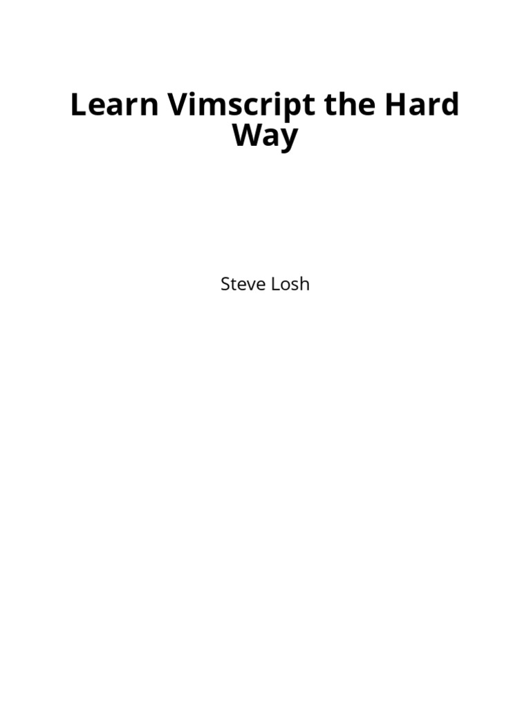 Learn Vim Script The Hard Way Sample | PDF | System Software | Computing