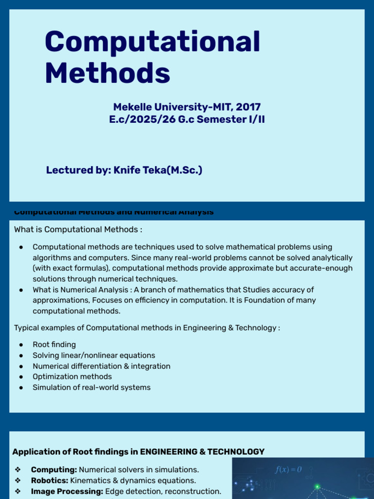Computational Methods- CSE 206 (1) | PDF | Numerical Analysis | Equations