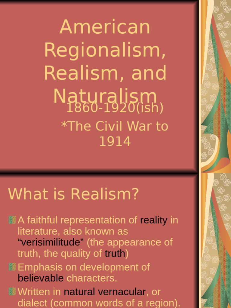 American Realism, Regionalism, Naturalism | PDF | Realism (Arts ...