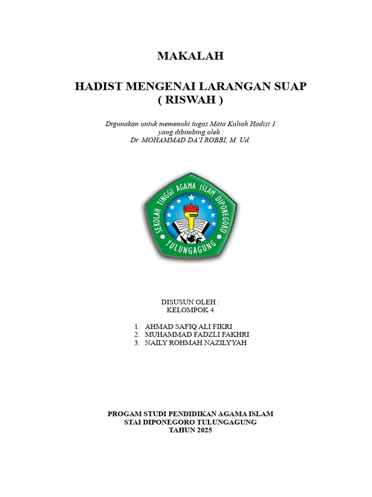 Hadist Larangan Suap dalam Islam | PDF