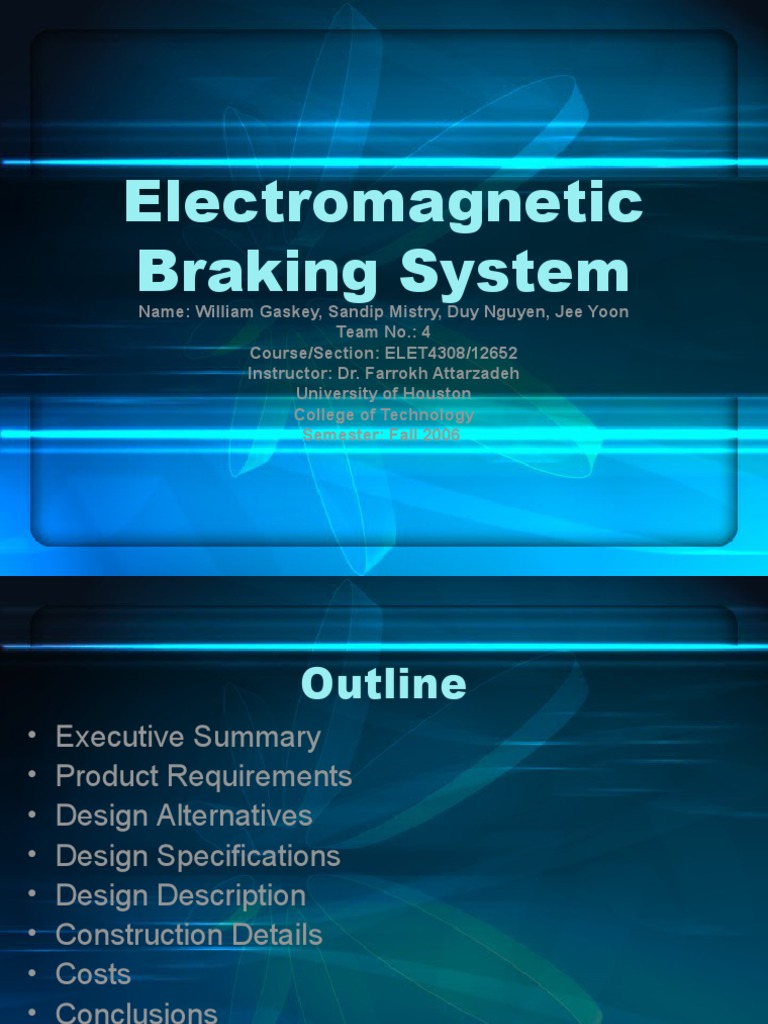 Electromagnetic Braking System | PDF | Power Supply | Brake
