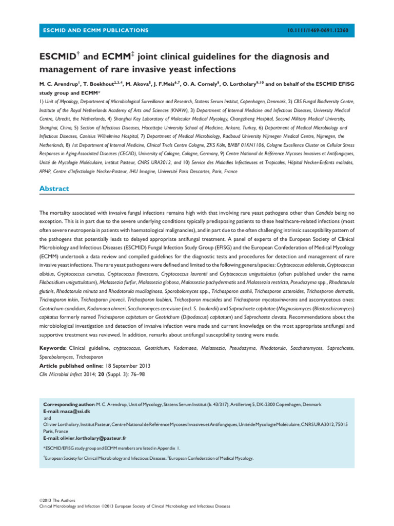 Rare Invasive Yeast Infection | PDF | Infection | Candida (Fungus)