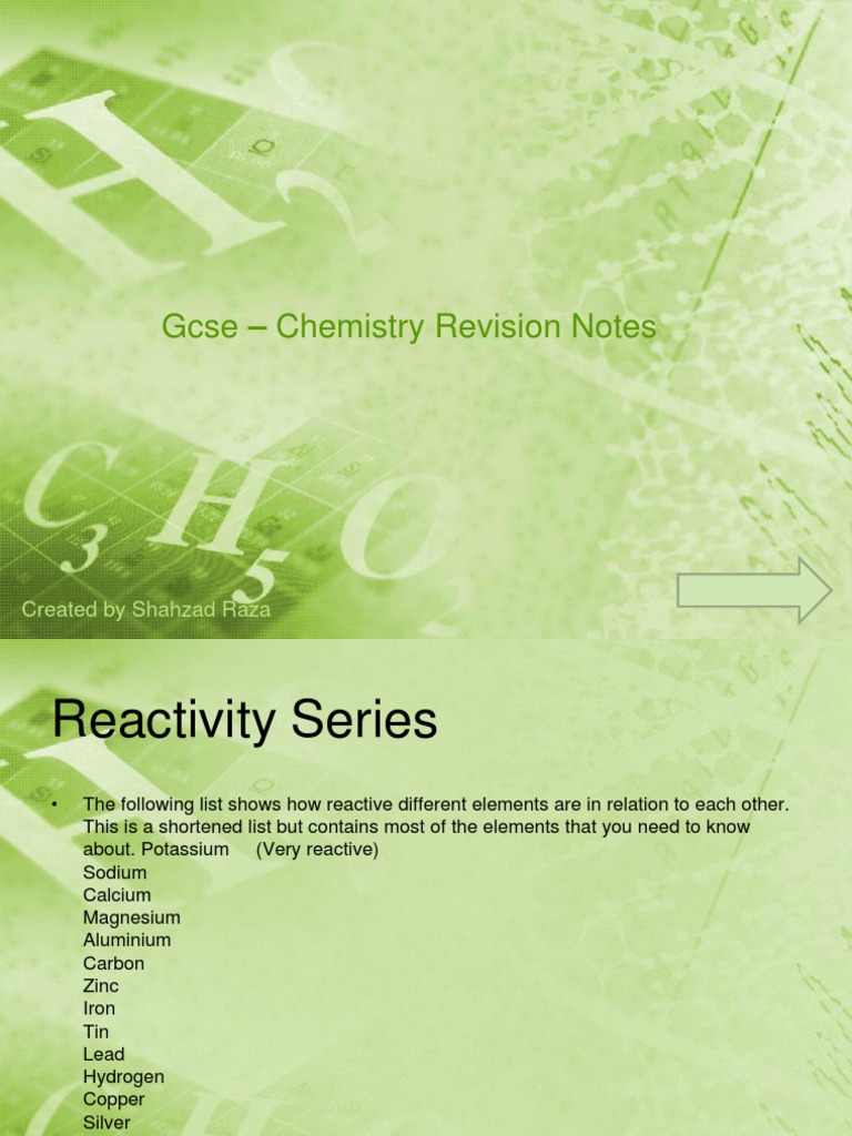 GCSE Chemistry Revision Notes | PDF | Ion | Carbon Dioxide