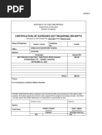 Certification of Expenses Without Receipts | PDF