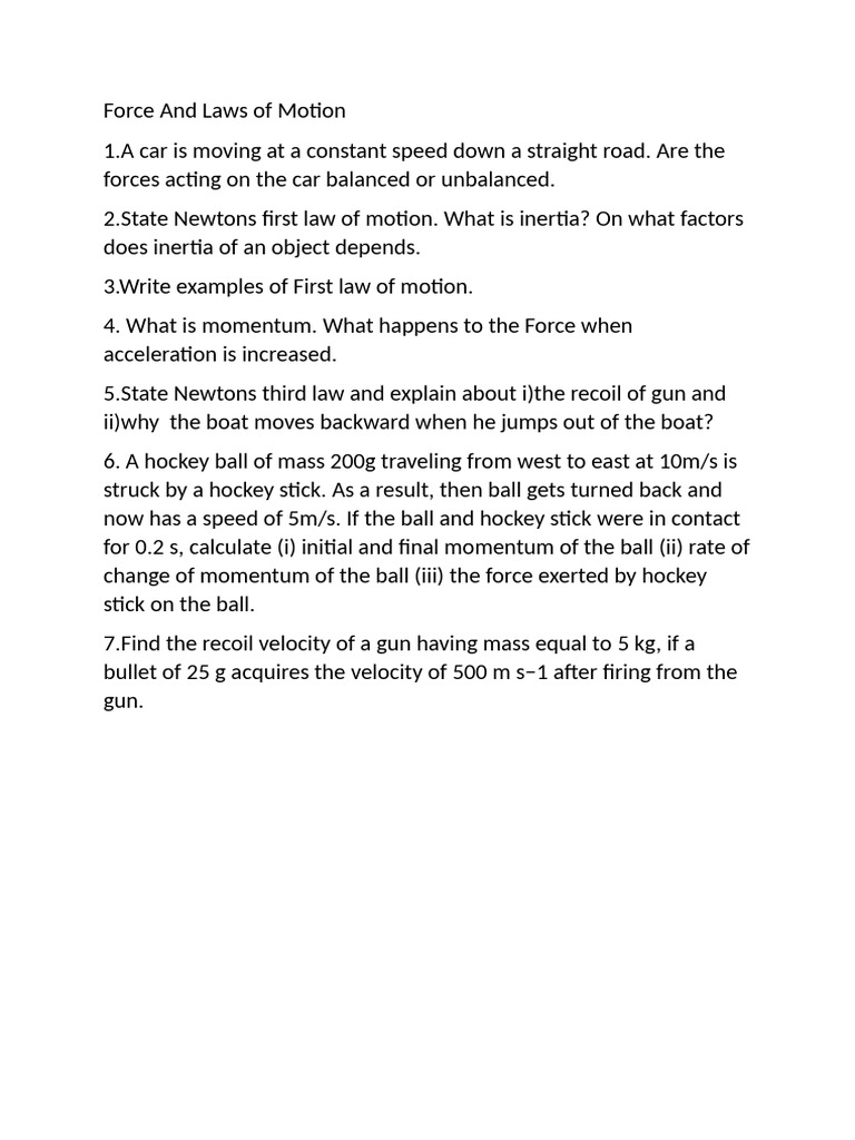 Force and Laws of Motion | PDF
