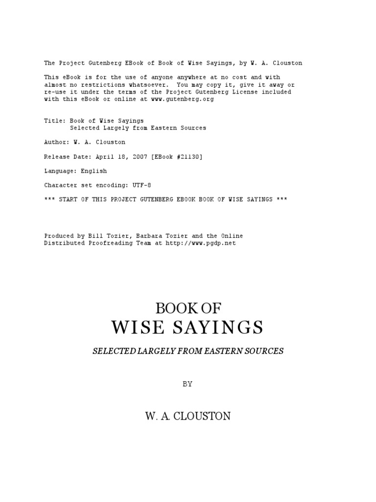 Wise Sayings | PDF | Wisdom | Virtue