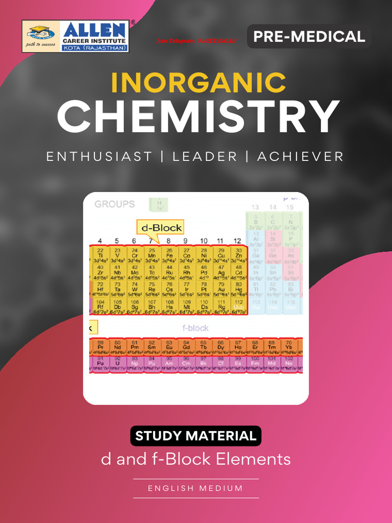 D & F Block Elements Theory | PDF | Transition Metals | Chemical Bond