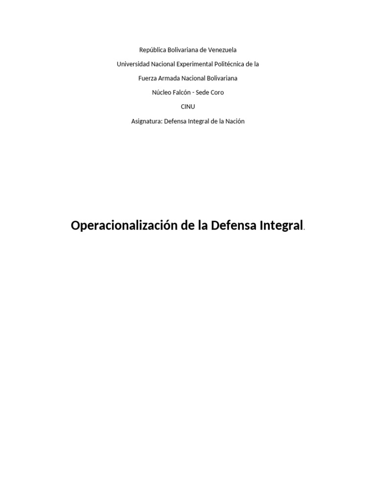 Trabajo Defensa Integral | PDF