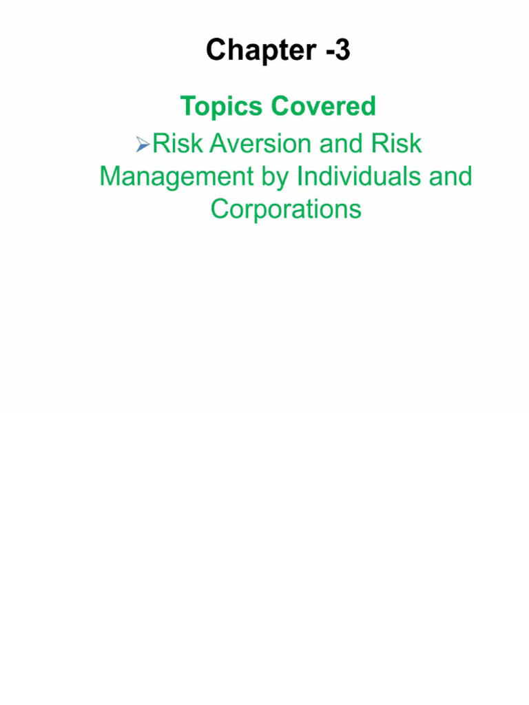 Chapter 4 - Risk Aversion (30 Slides) | PDF