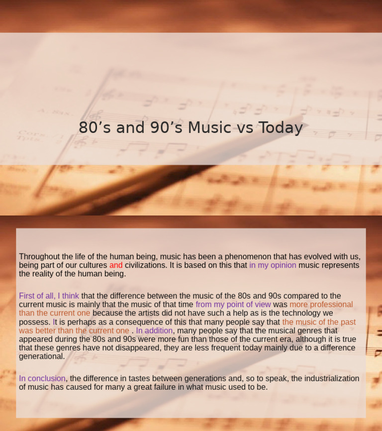 80's and 90's Music Vs Today | PDF