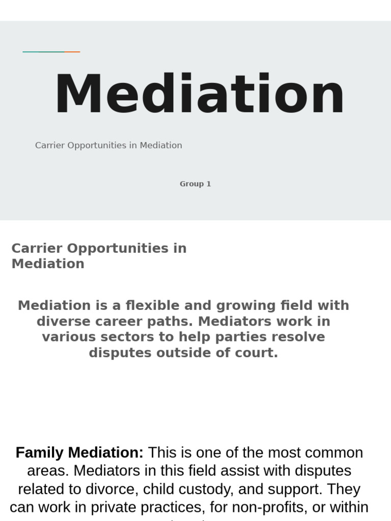 Career Paths in Mediation Explained | PDF | Mediation | Settlement ...