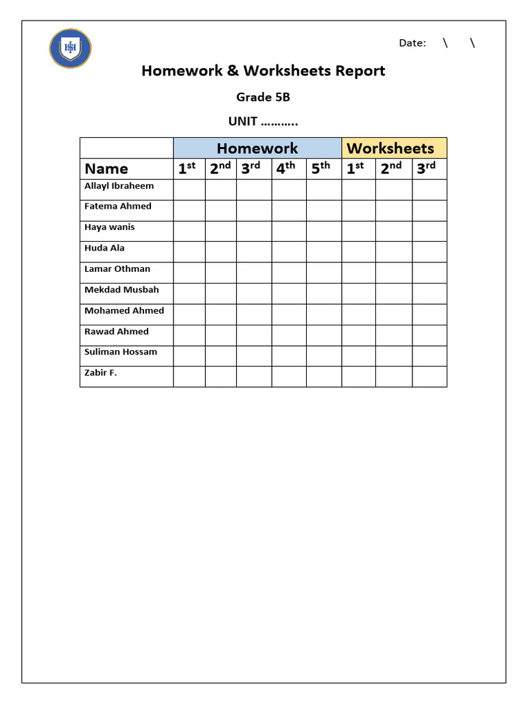 Homework&Worksheets Report 5B | PDF