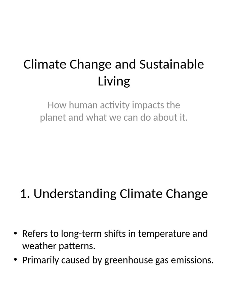 Climate Change and Sustainable Living | PDF