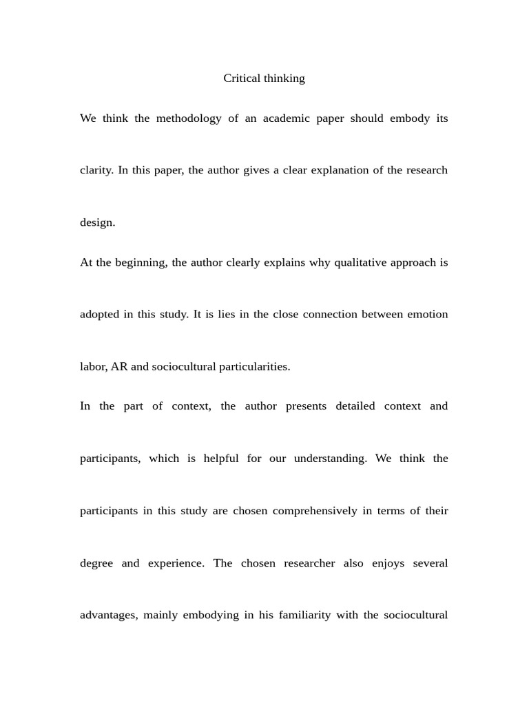 Analyzing Qualitative Research Design | PDF | Methodology | Critical ...