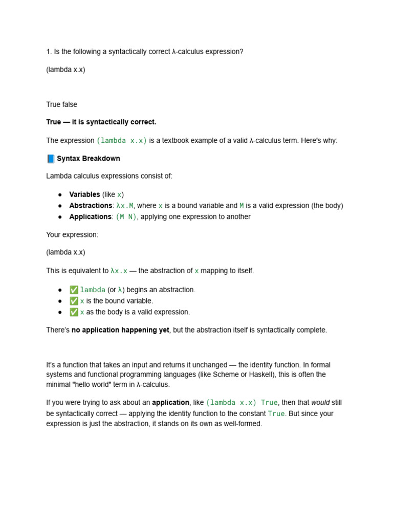 Validity of λ-Calculus Expressions | PDF | Mathematical Logic ...