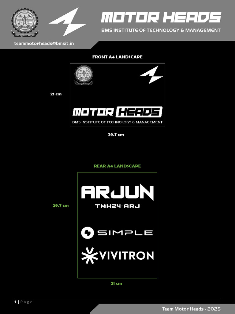 BMSIT Motor Heads Logo Design Guide | PDF
