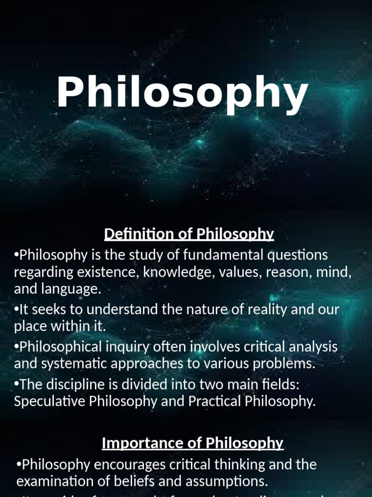 Meaning of Philosophy | PDF | Knowledge | Liberal Arts Education