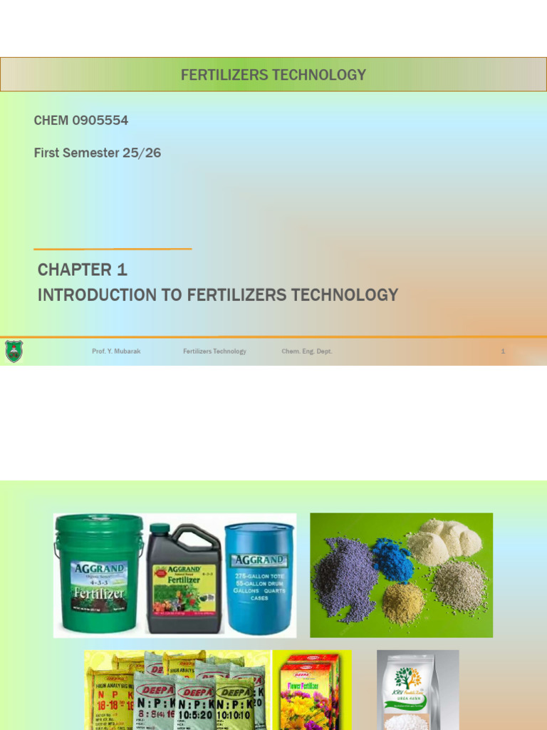 Fertilizers Technology Overview | PDF | Plant Nutrition | Fertilizer