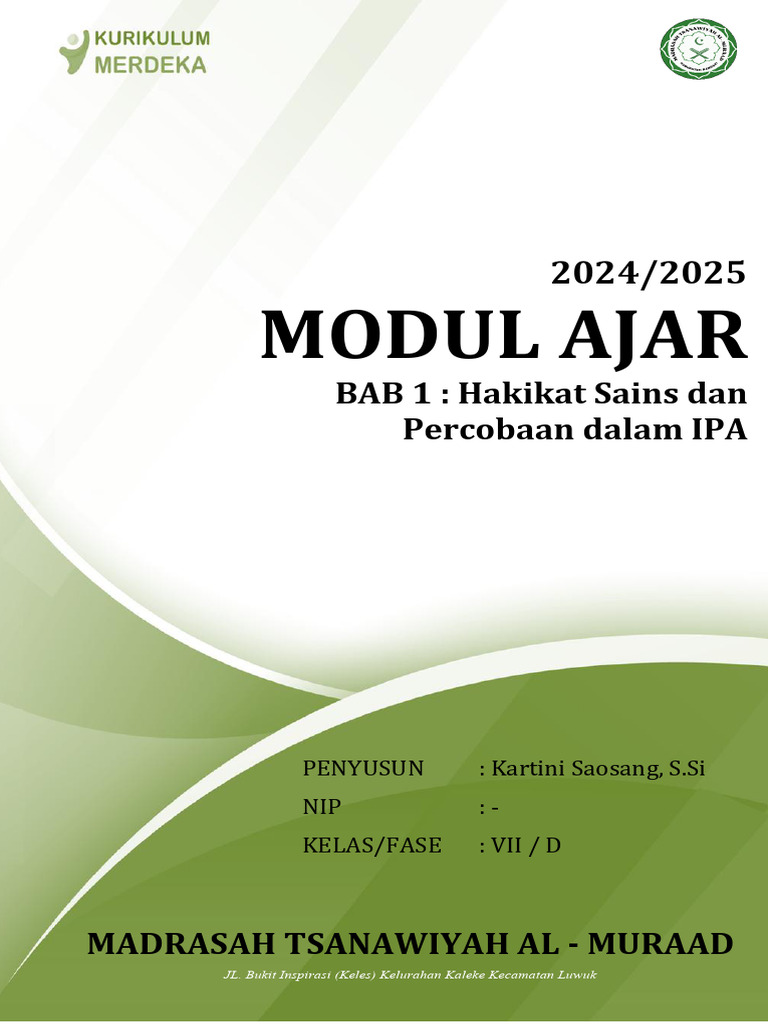 Modul Ajar IPA Kelas VII: Sains dan Laboratorium | PDF