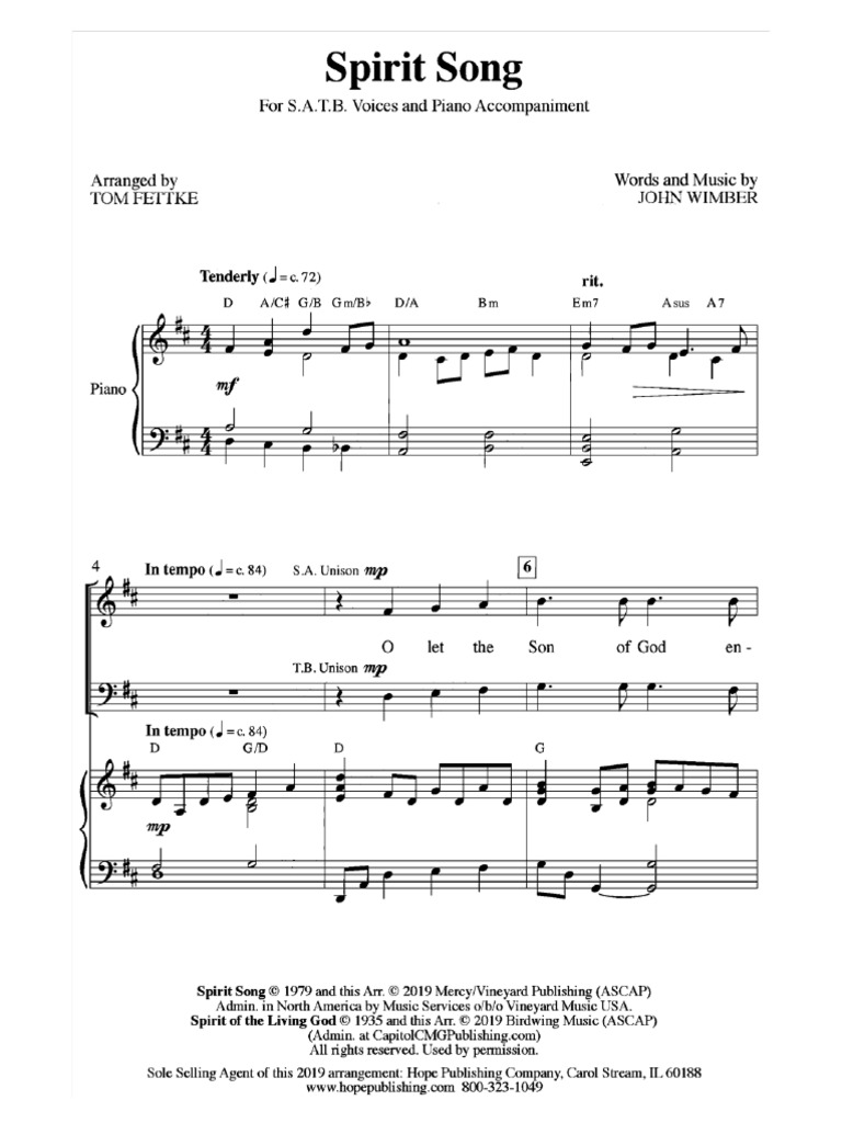 Spirit Song Fettke | PDF
