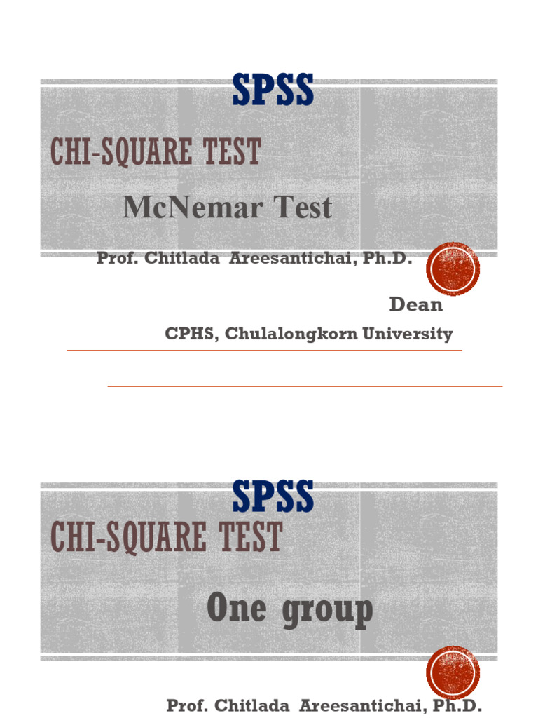 Chi-Square SPSS Prof - Dr.chitlada | PDF | Chi Squared Test | Spss