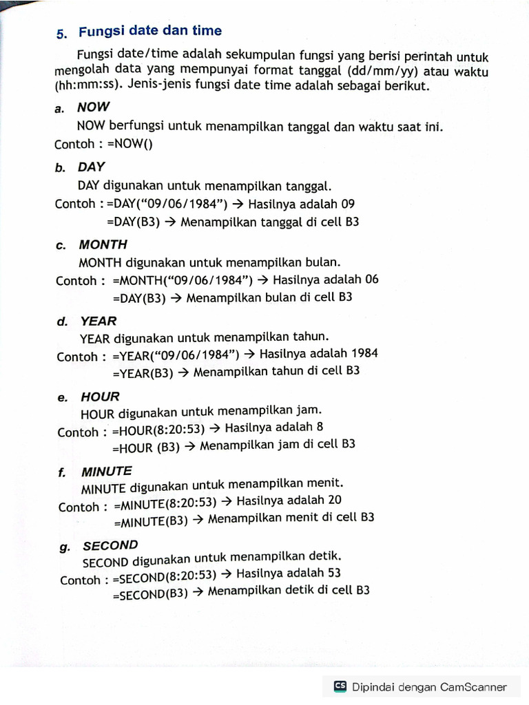 Fungsi Date N Time | PDF