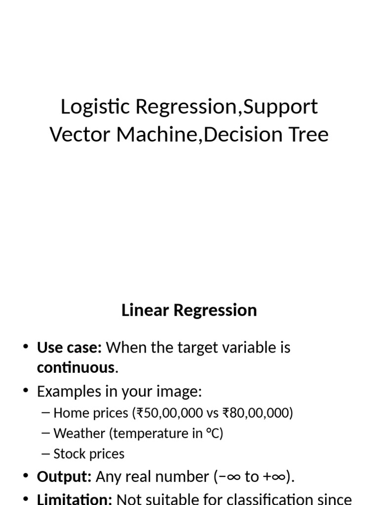 Logistic - Regression - SVM - DT - SPR 2025 | PDF | Support Vector Machine | Logistic Regression