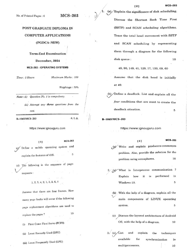 Mcs-203 December 2024 Question Paper | PDF