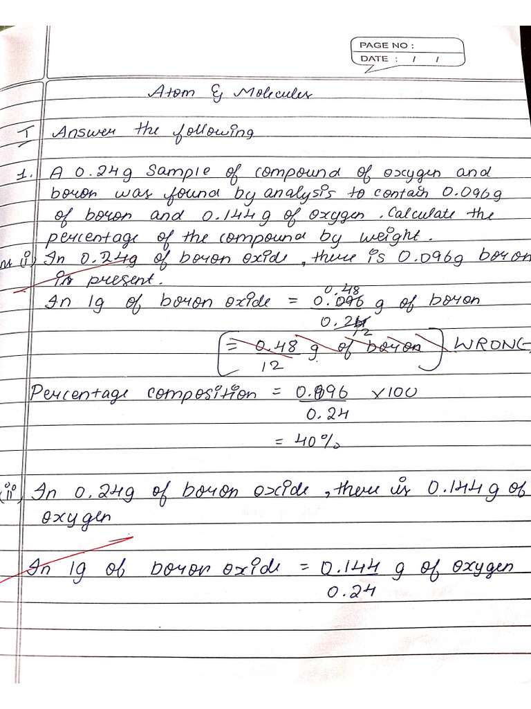 Atoms and Molecules, Notes | PDF