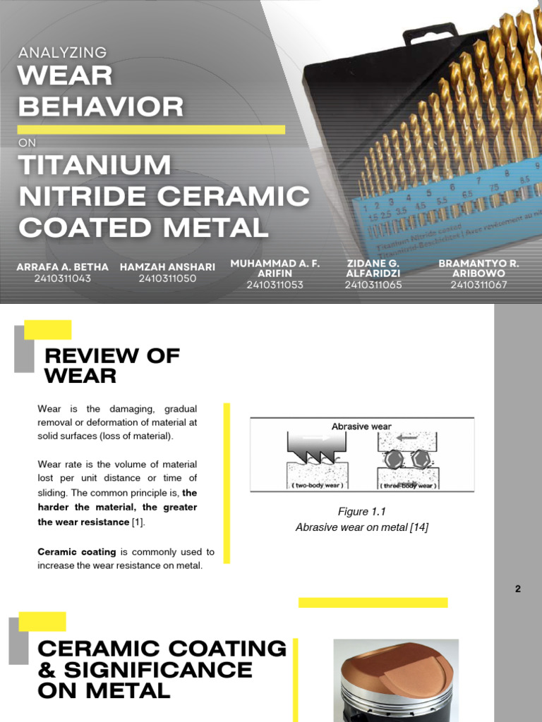 Titanium Nitride Coating Wear Analysis | PDF | Wear | Metals