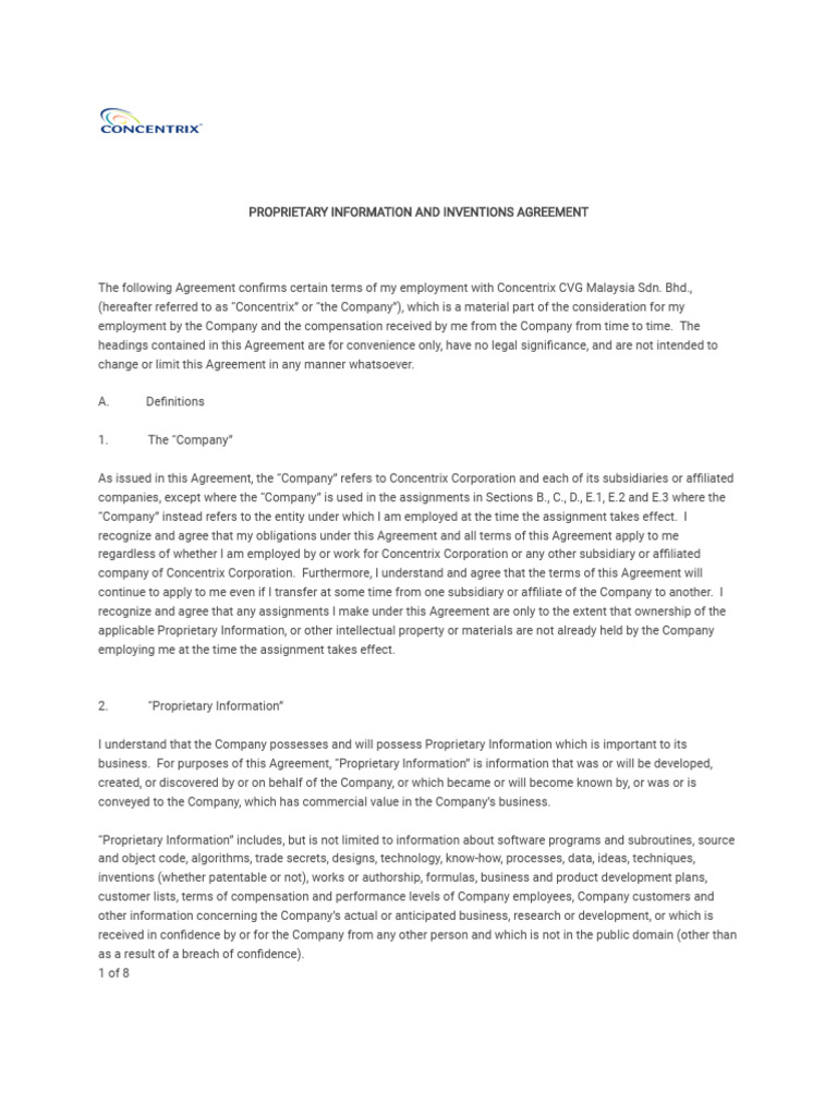 Proprietary Information and Inventions Agreement - English 04-27-2022 ...