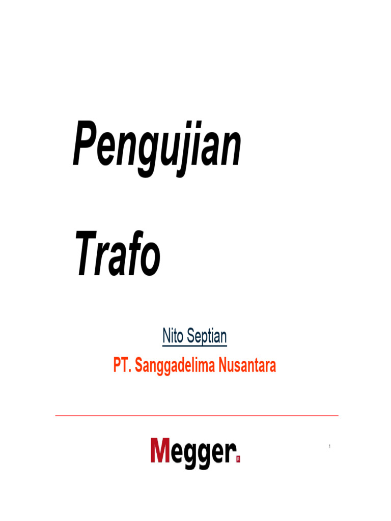 Pengujian Trafo: Metode dan Alat | PDF