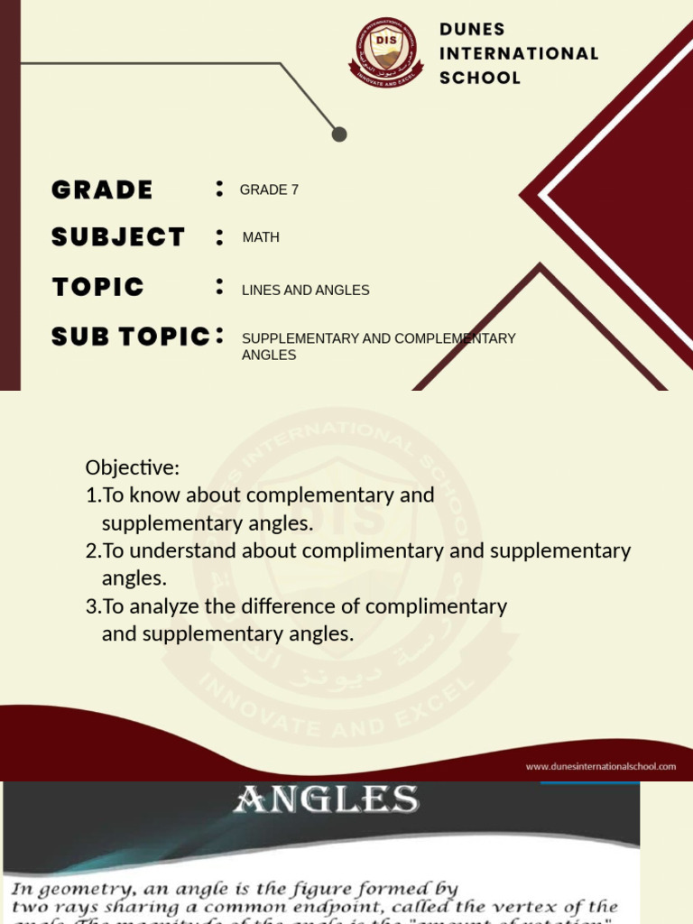 Grade 7 Math: Angles and Fractions | PDF